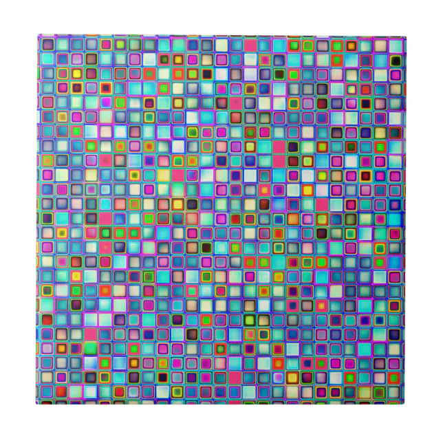 Multicolored 'Kindergarten' Retro Tiles Pattern | Zazzle
