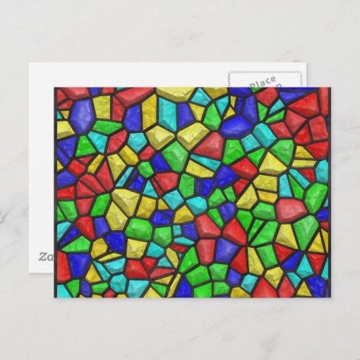 Multicolored Marble, Bold Colors, Irregular Shapes Postcard | Zazzle