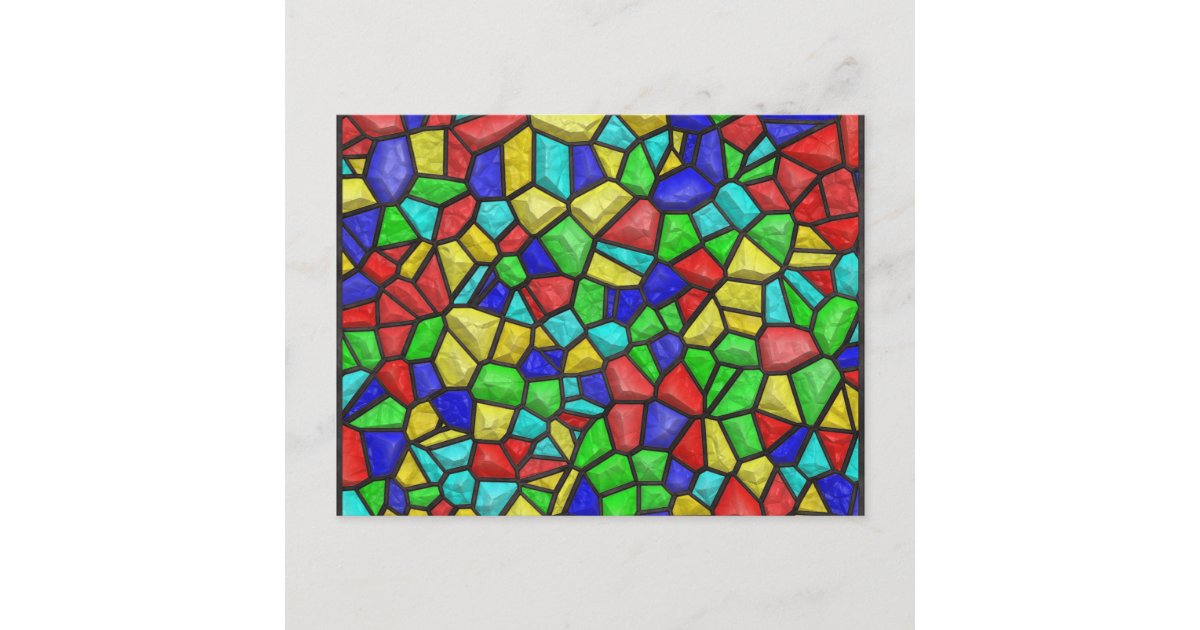 Multicolored Marble, Bold Colors, Irregular Shapes Postcard | Zazzle