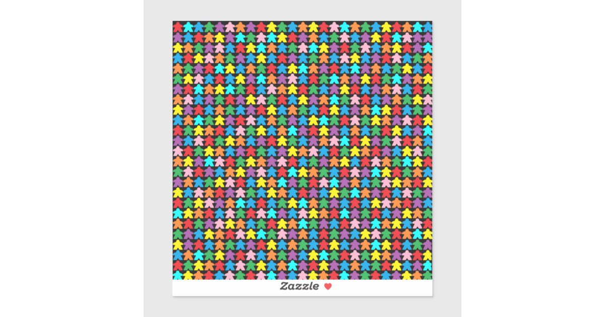 Multicolored Meeples Sticker | Zazzle