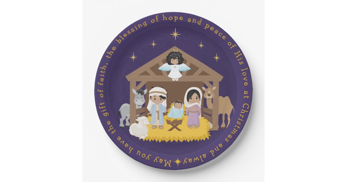 Multicultural Nativity Scene Paper Plate | Zazzle