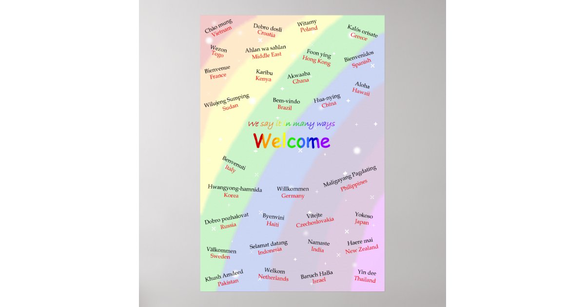 Multilingual ESL Welcome Poster | Zazzle