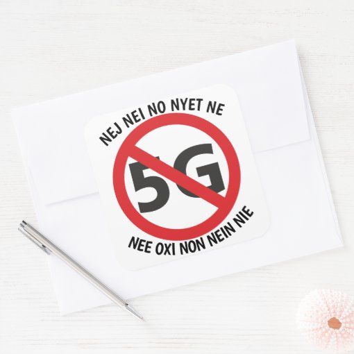 Multilingual No to 5G sticker | Zazzle