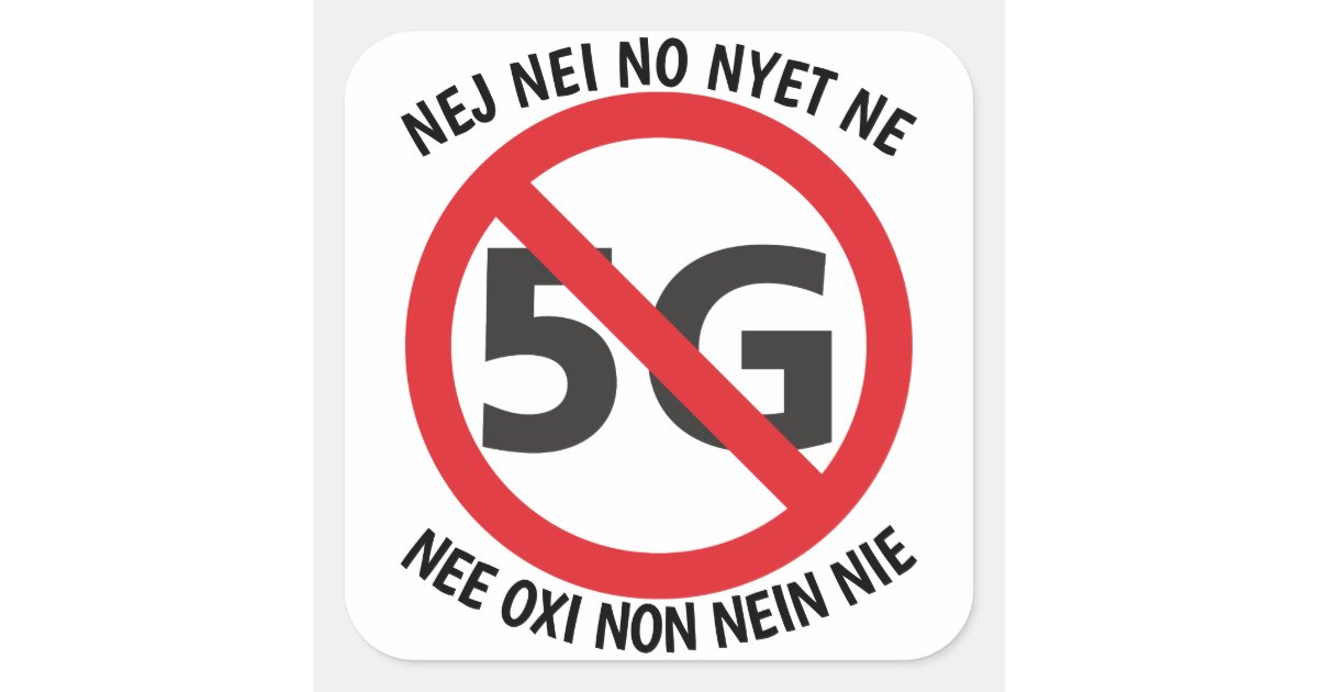 Multilingual No to 5G sticker | Zazzle