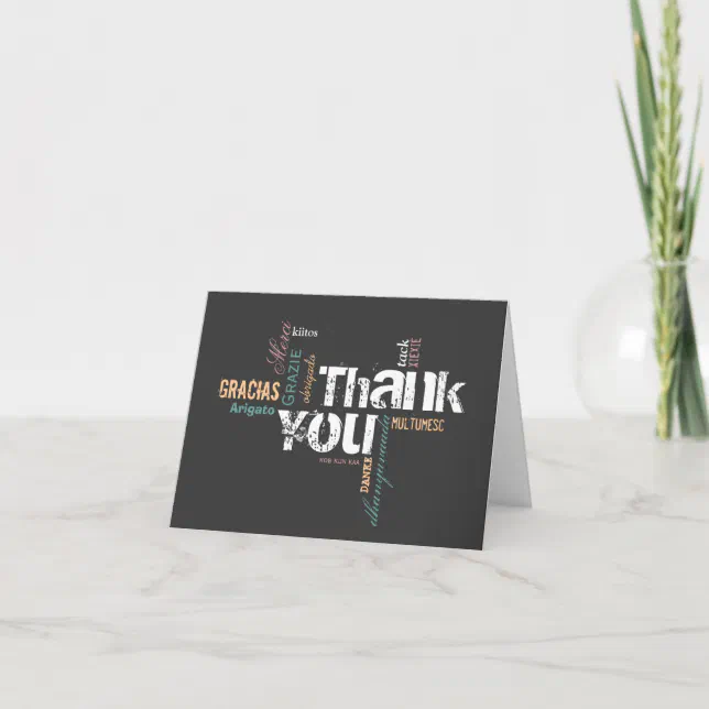 Multilingual Thank You Card | Zazzle