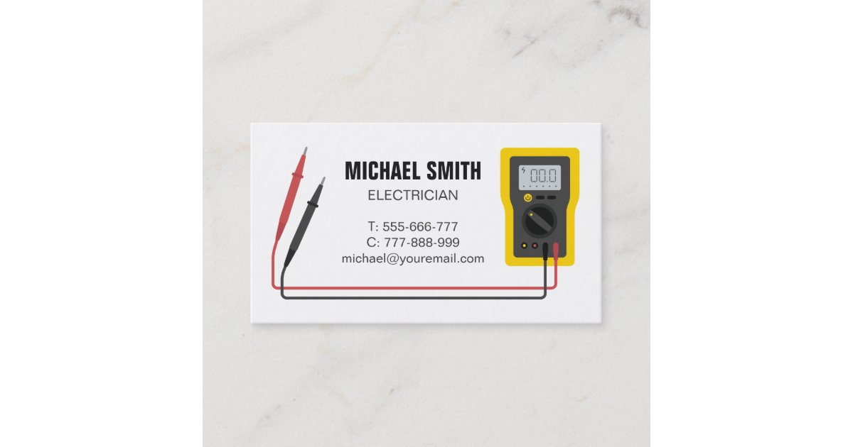 Multimeter Electrician Business Card | Zazzle
