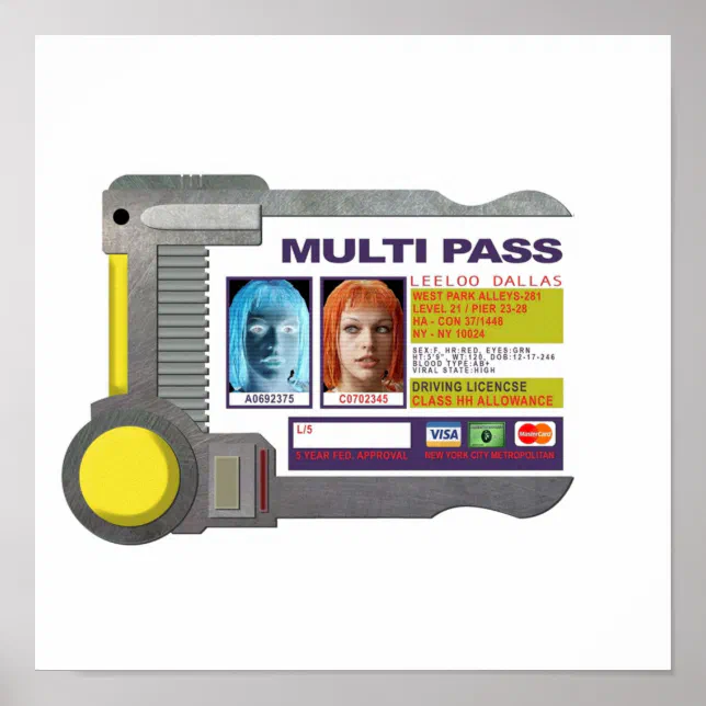 Multipass Inspired by The Fifth Element Poster | Zazzle