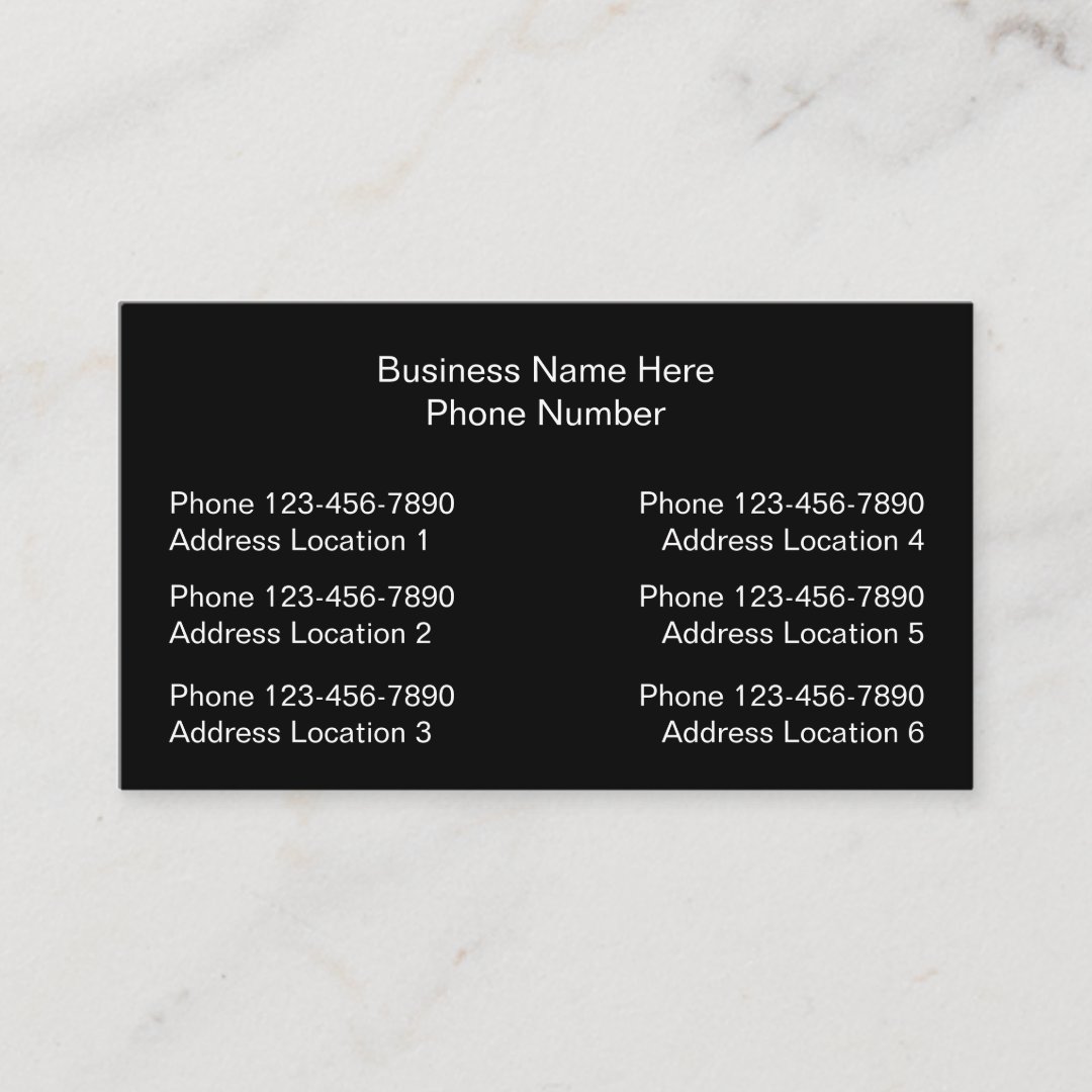 Multiple Location Business Cards Design | Zazzle