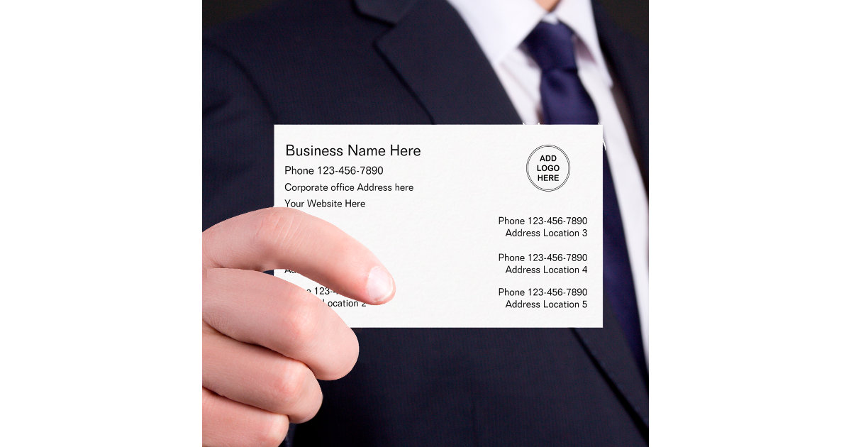 Multiple Location Business Cards Logo Template | Zazzle