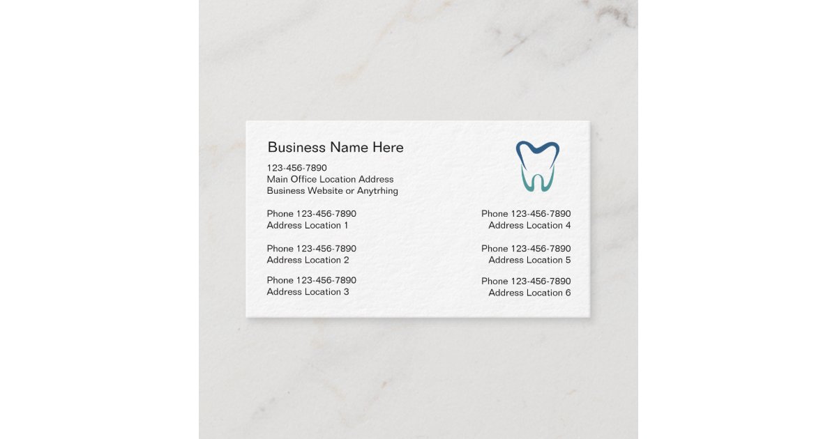 Multiple Location Dentist Business Card Templates | Zazzle