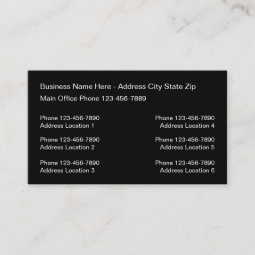 Multiple Location Logo Business Cards Design | Zazzle