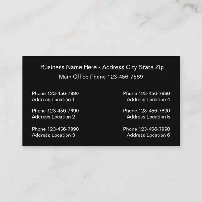 Multiple Location Logo Template Business Cards | Zazzle