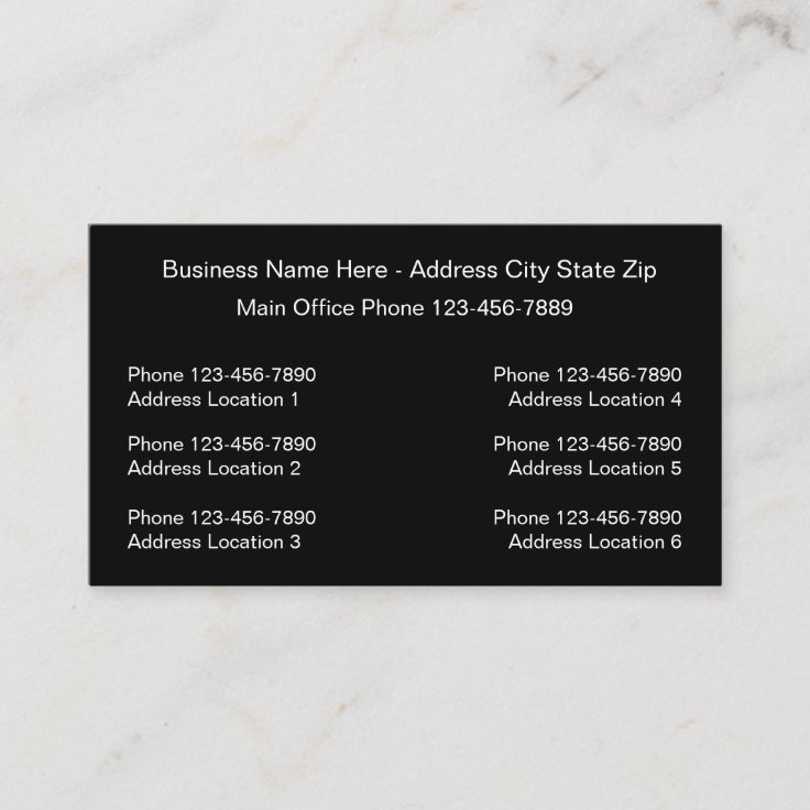 Multiple Location Logo Template Business Cards | Zazzle