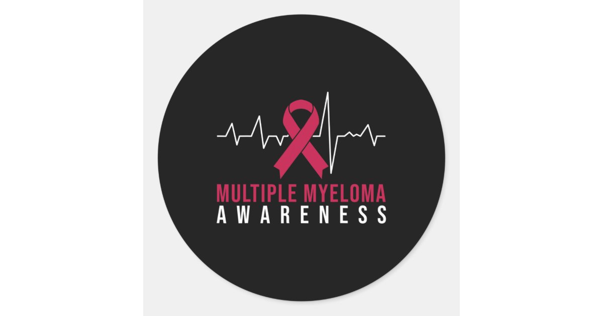 Multiple Myeloma Awareness Heartbeat Classic Round Sticker | Zazzle