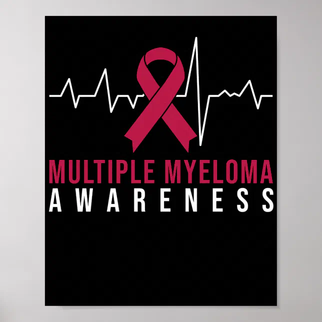 Multiple Myeloma Awareness Heartbeat Poster | Zazzle