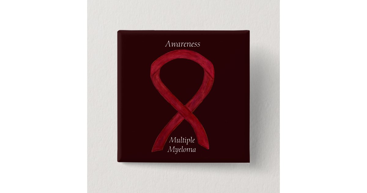 Multiple Myeloma Awareness Ribbon Custom Pins | Zazzle