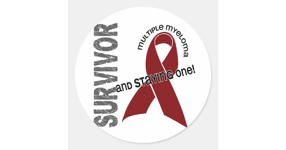 Multiple Myeloma Survivor Classic Round Sticker | Zazzle