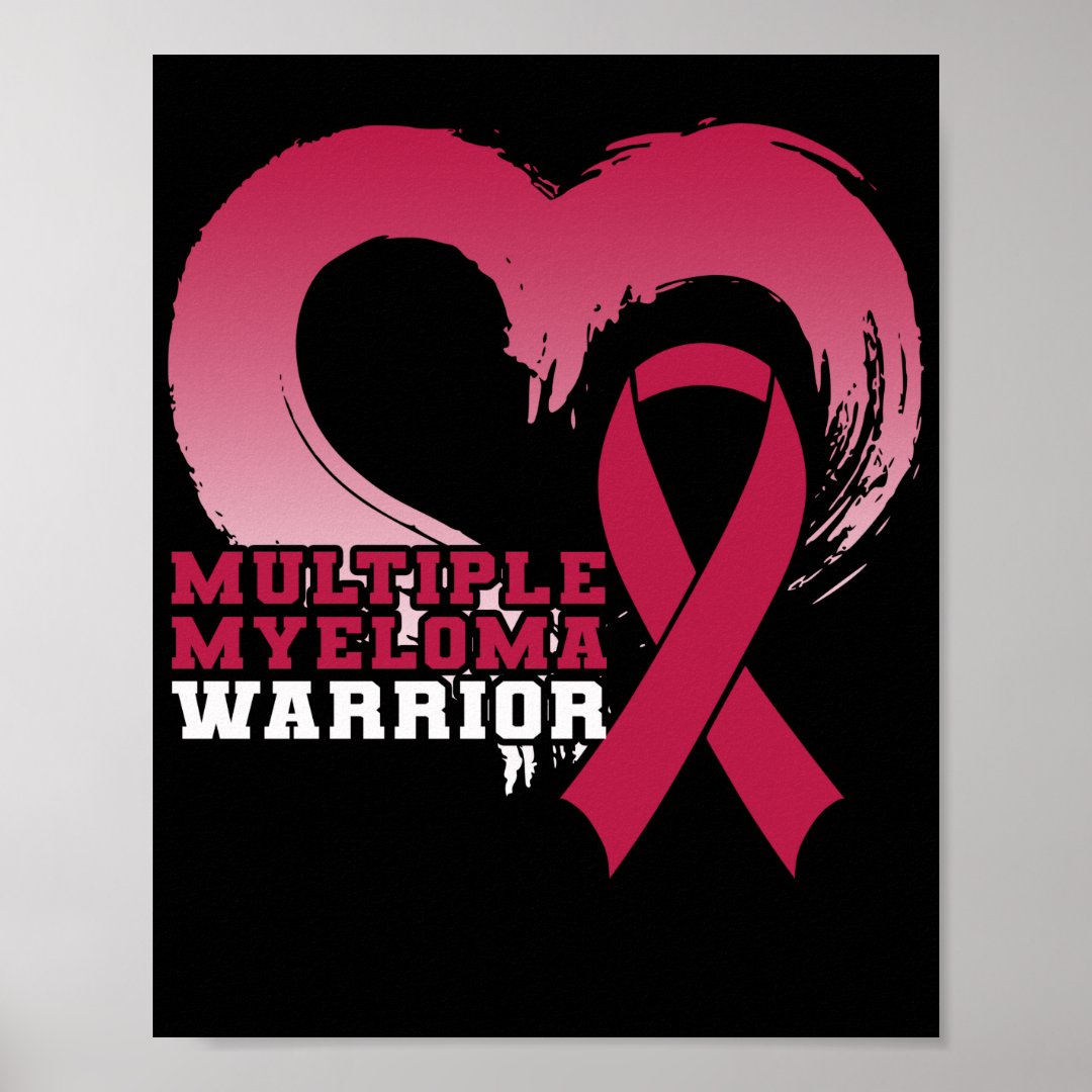Multiple Myeloma Warrior Awareness Heart Poster | Zazzle