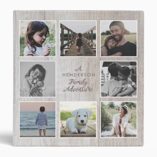 Multiple Photo Family Name Collage Adventure Album 3 Ring Binder | Zazzle