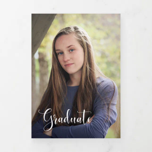 Multiple Photo Graduation Announcement Trifold | Zazzle