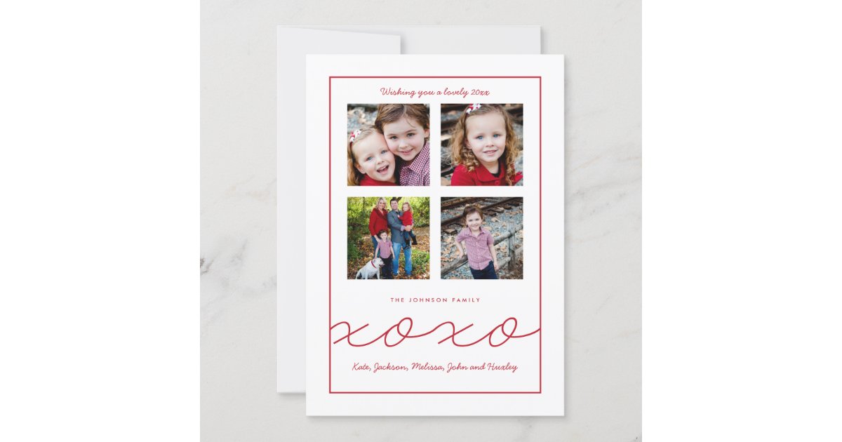 Multiple Photo Valentine's Day Family Holiday Card | Zazzle