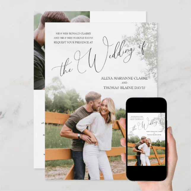 Multiple Photo Wedding Invitation | Zazzle