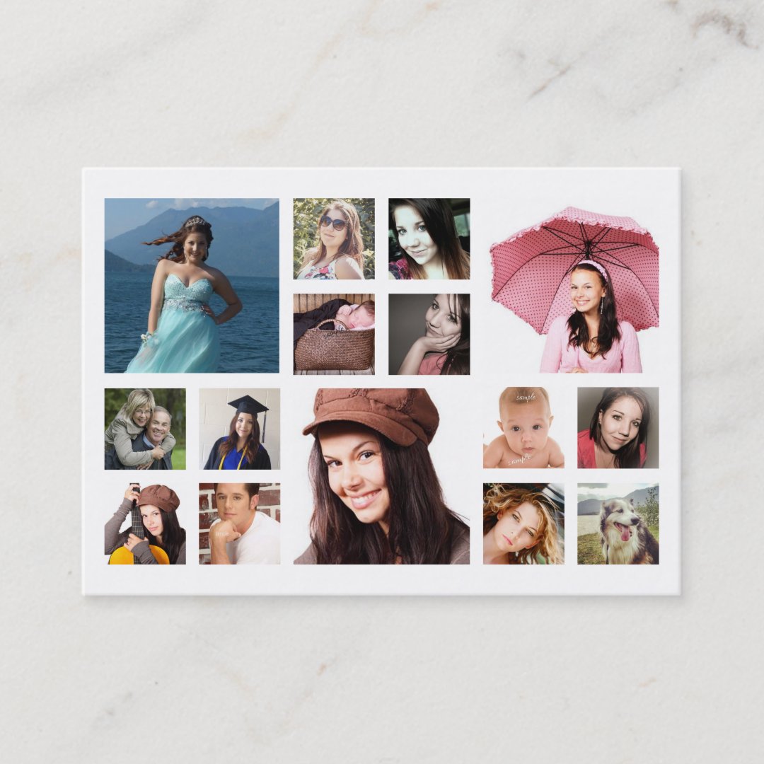 Multiple Photos in Grid Any Business Photography Business Card | Zazzle