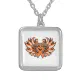 Multiple Sclerosis Awareness Heart Wings Silver Plated Necklace | Zazzle
