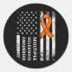 Multiple Sclerosis Awareness Orange Ribbon 2 Classic Round Sticker | Zazzle