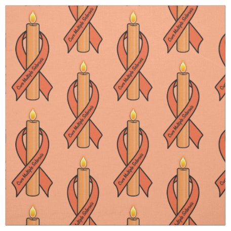 Multiple Sclerosis Awareness Ribbon with Butterfly Fabric | Zazzle