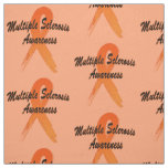 Multiple Sclerosis Awareness Ribbon with Heart Fabric | Zazzle