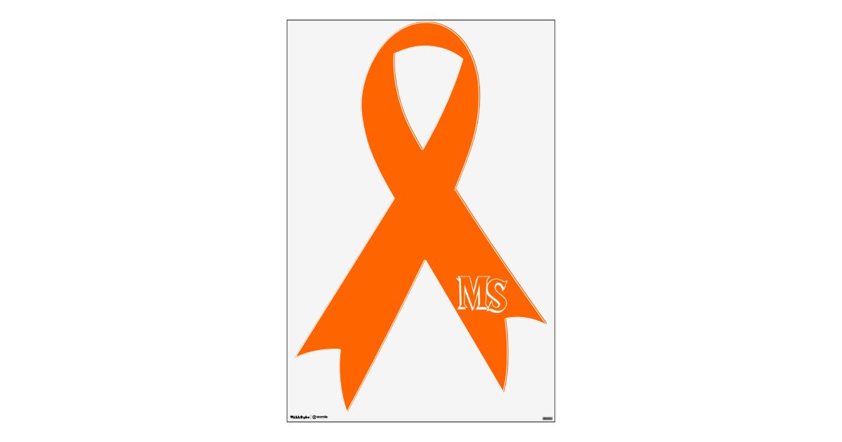 Multiple Sclerosis Awareness Ribbon Wall Decal | Zazzle