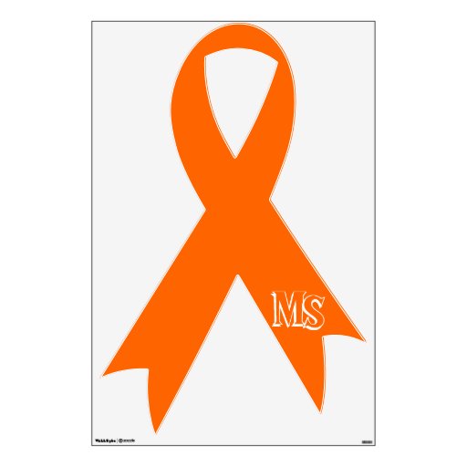 Multiple Sclerosis Awareness Ribbon Wall Decals | Zazzle