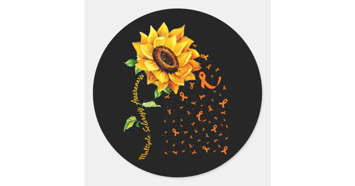 Multiple Sclerosis Awareness Sunflower MS Awarenes Classic Round ...