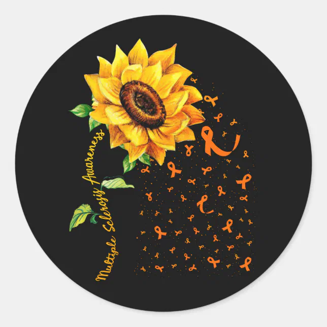 Multiple Sclerosis Awareness Sunflower MS Awarenes Classic Round ...