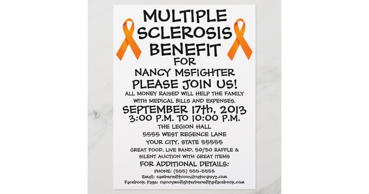 Multiple Sclerosis Benefit Flyer | Zazzle