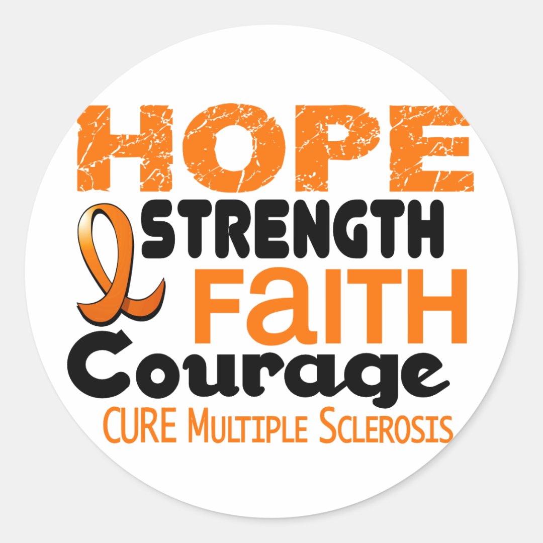 Multiple Sclerosis MS HOPE 3 Classic Round Sticker | Zazzle