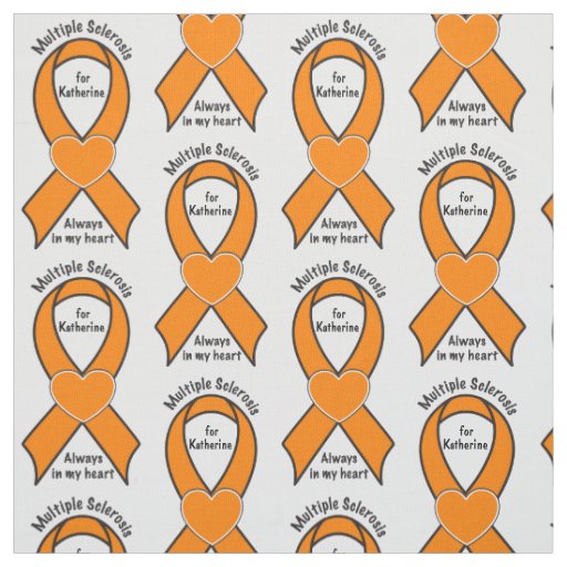 Multiple Sclerosis, MS, Name Customizable Ribbon Fabric | Zazzle