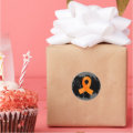 Multiple Sclerosis Orange Ribbon With Scribble Classic Round Sticker ...