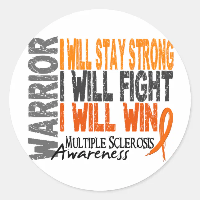 Multiple Sclerosis Warrior Classic Round Sticker | Zazzle