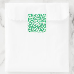 Multiple Shamrocks Square Sticker | Zazzle