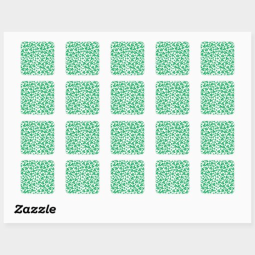 Multiple Shamrocks Square Sticker | Zazzle