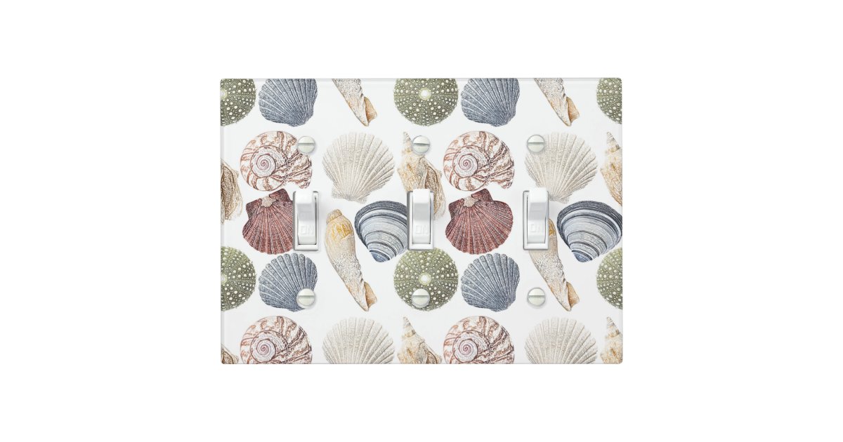 Multiple Shell Assortment Coastal Beach Decor Light Switch Cover | Zazzle