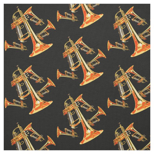 Trumpet Fabric- Dark Fabric | Zazzle