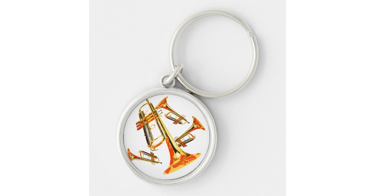 Multiple Trumpets Keychain | Zazzle