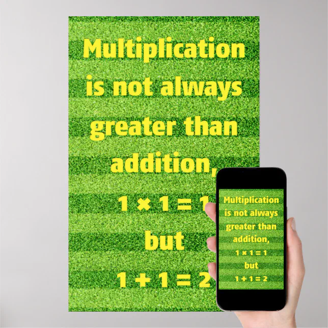 Multiplication and Addition - Math Poster | Zazzle