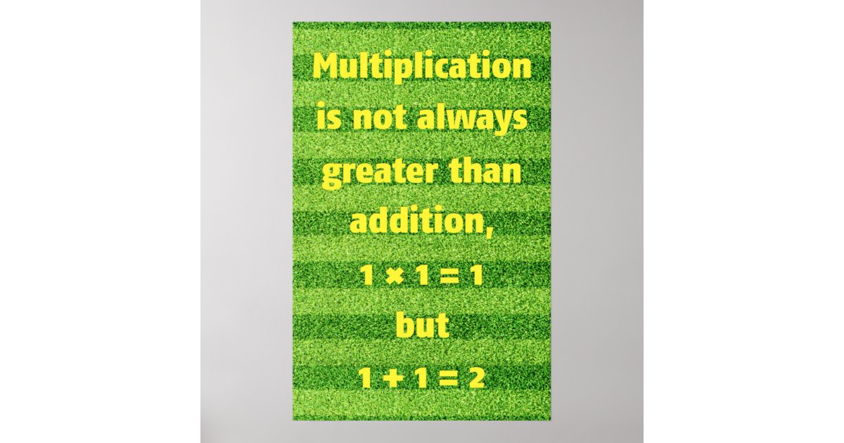 Multiplication and Addition - Math Poster | Zazzle