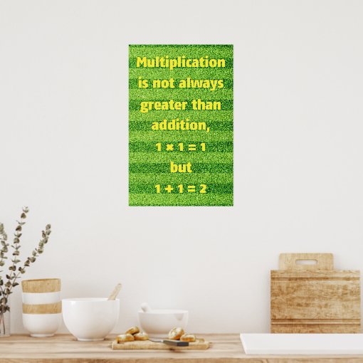 Multiplication and Addition - Math Poster | Zazzle