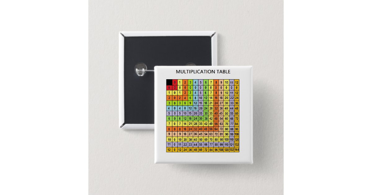 "Multiplication Chart" Button | Zazzle