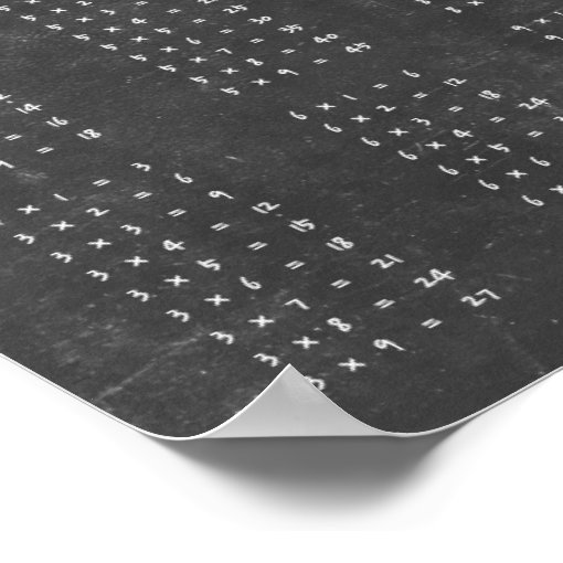 Multiplication Times Table Chalkboard Poster | Zazzle